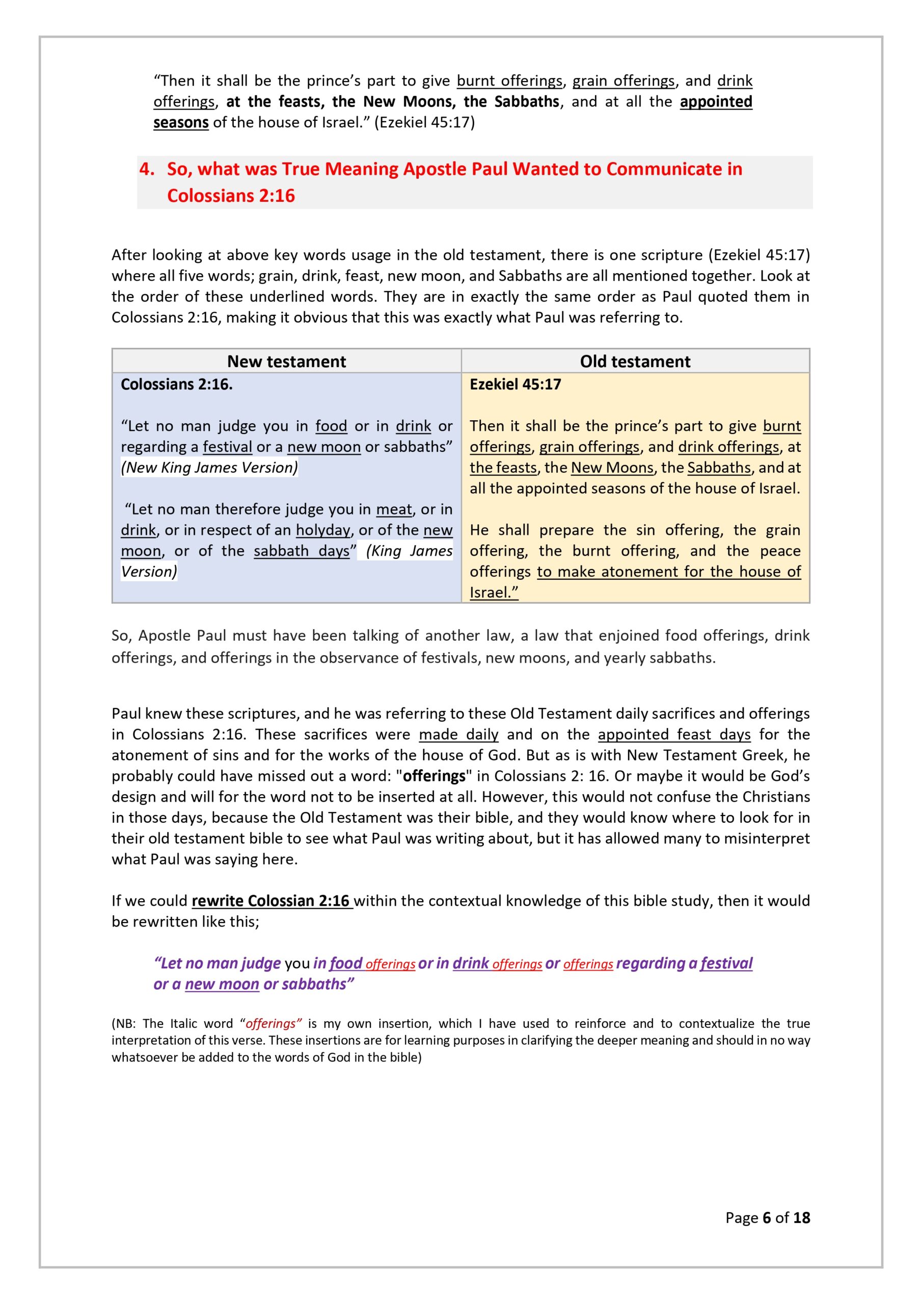 Let No One Judge You Because of Sabbaths – TRUE MEANING – The Bible Truth