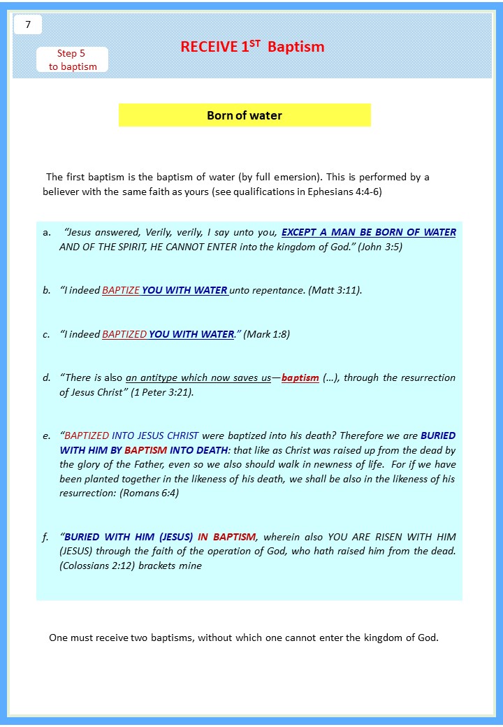 Seven (7) steps to the correct baptism – The Bible Truth